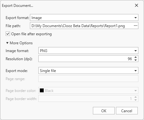 Image-Specific Export Options