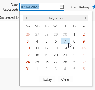 Editing Calendar Date Fields