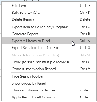 Exporting Directly to Excel