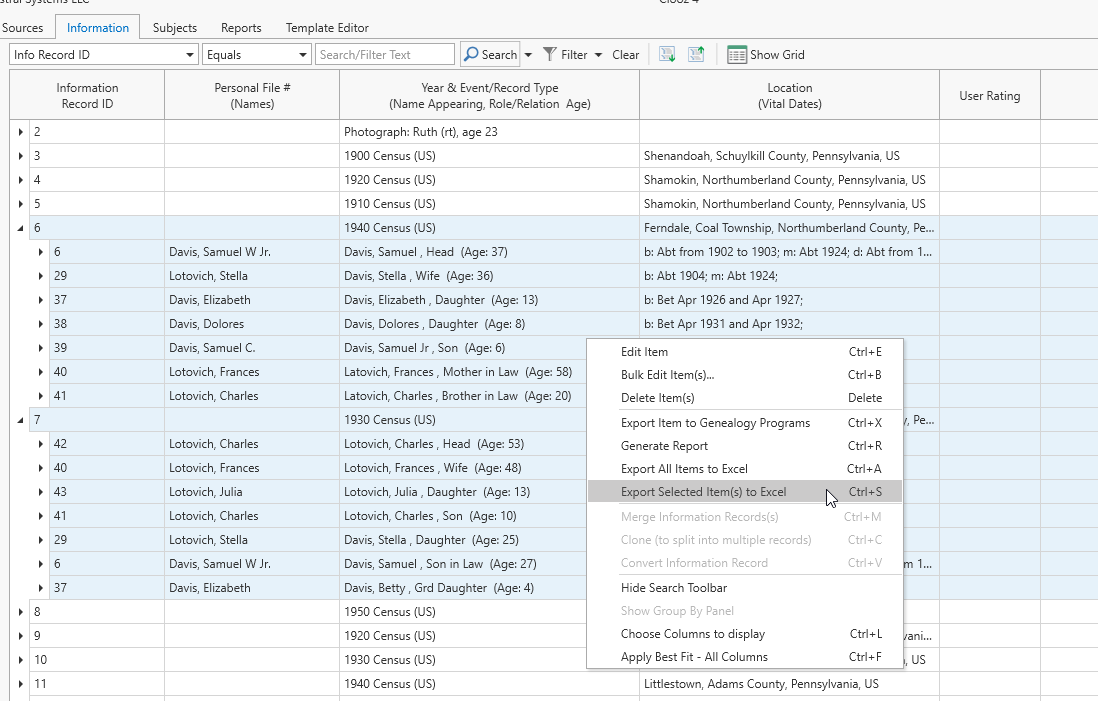 Exporting Directly to Excel