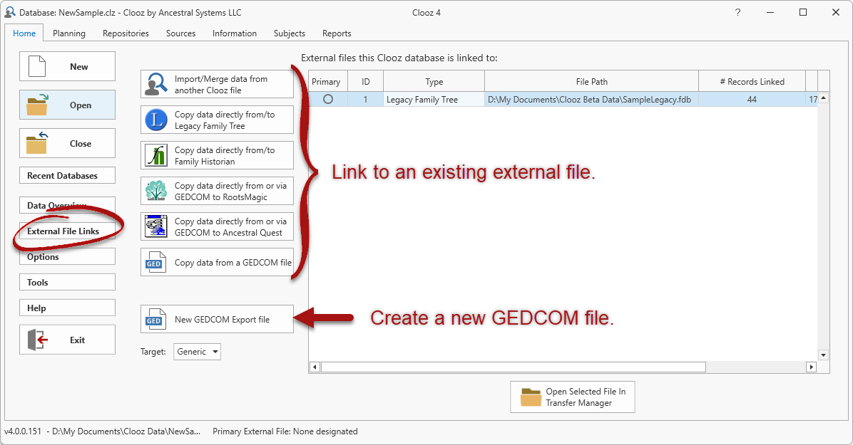 Connecting with External Files