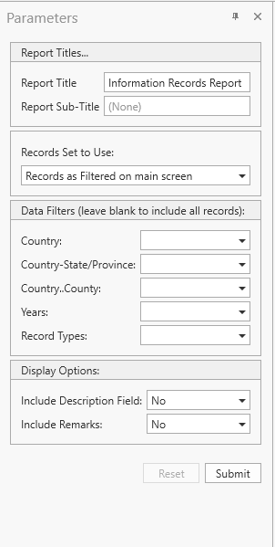 Report Viewer Parameters Panel