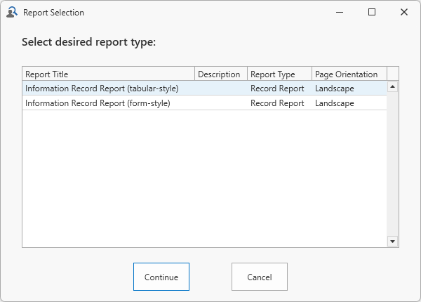 Generate a Report